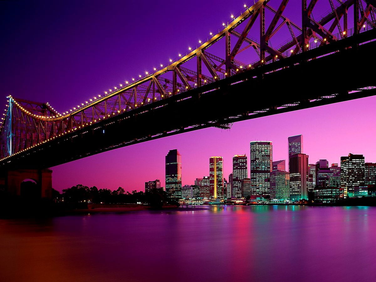 Foto de papel de parede Cidades Noturnas, Paisagem Urbana, Ponte 🔥 ...