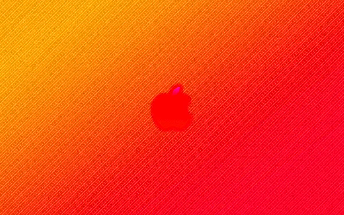 Papel de parede para pc Logotipo Da Apple, Rosa, Laranja | Baixar Grátis
