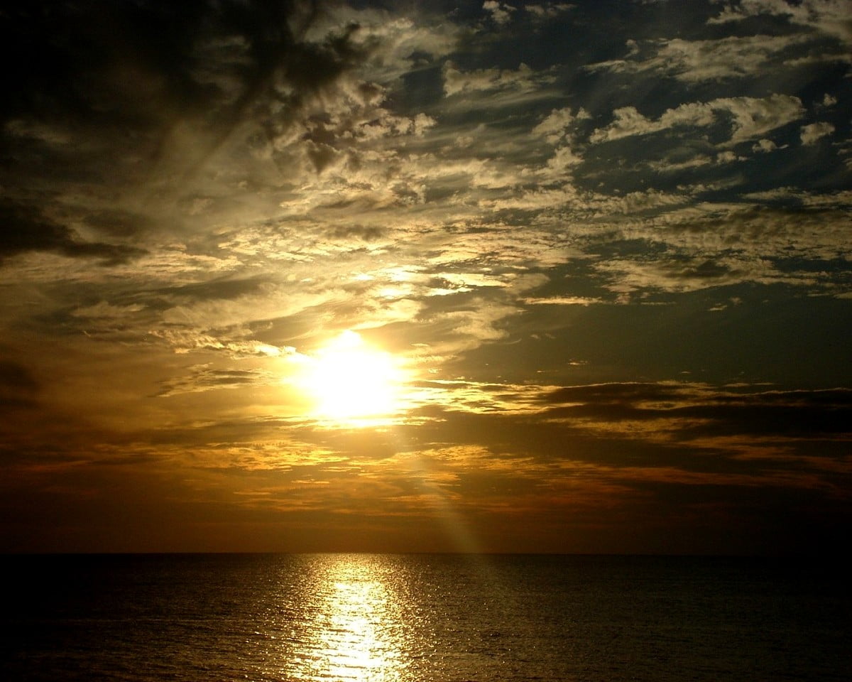 Tela de fundo para pc Horizonte, Sol, Pôr Do Sol | Download Grátis